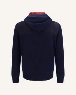 Brunello Cucinelli English Knit Zip-up Jacket With Hood - Blue