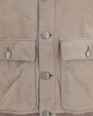 Brunello Cucinelli Suede And Cashmere Jacket - Beige