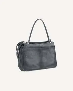 Balenciaga Small Rodeo Handbag In Waxed Suede Calfskin And Smooth Calfskin Leather - Grey