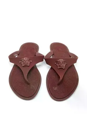 Versace Medusa Flat Sandals - Red