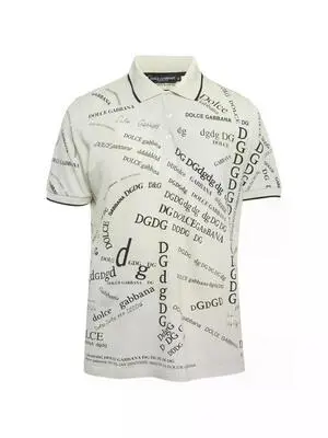 Dolce & Gabbana Dg Lettering Polo Shirt - Neutrals