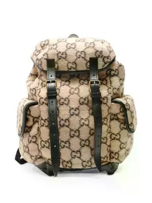 Gucci Gg Monogram Backpack - Neutrals