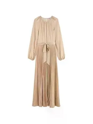 Simkhai Varenya Pleated Belted Maxi Dress
