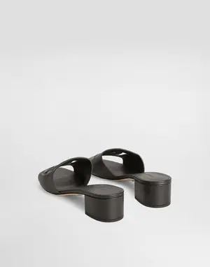 Dolce & Gabbana Calfskin Sliders With Dg Logo