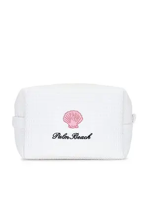 ABBODE Palm Beach Waffle Pouch In White - Cloud