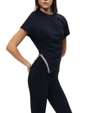 NOCTURNE Embellished Asymmetric T-shirt