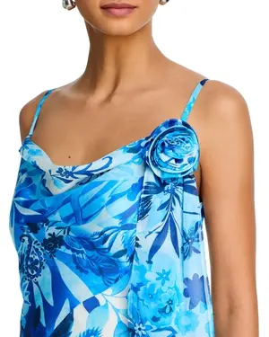 Aqua Scarf Slip Maxi Dress