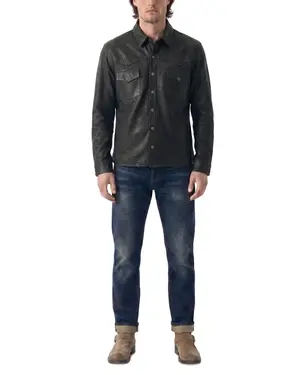 ANTIK DENIM Western Leather Handstitch Shirt