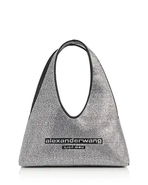 Alexander Wang Pike Mini Leather Hobo Bag - Black/silver