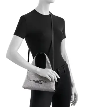 Alexander Wang Pike Mini Leather Hobo Bag - Black/silver