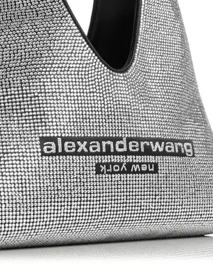 Alexander Wang Pike Mini Leather Hobo Bag - Black/silver