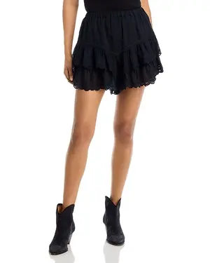 Isabel Marant Étoile Jocadia Embroidered Tiered Skirt - Black