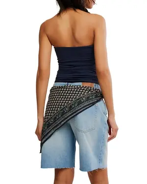 Free People Strapless Tube Top With Plunging Neckline - Black