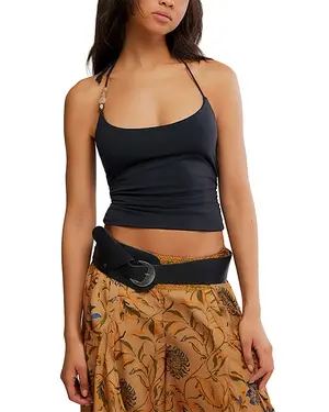 Free People Toni Beaded Halter Tank - Black