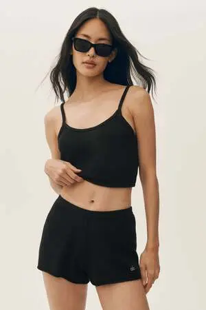Alo Yoga Silk Cashmere Mid-rise Heatwave Short - Black