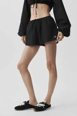 Alo Yoga Cotton High-waist Real Deal Short Black