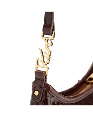 Kurt Geiger Medium Embossed Leather Sling Bag With Flower Embellishments