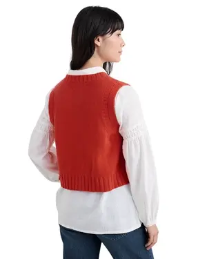 SEASALT CORNWALL Derwenn Button-down Merino Knit Vest