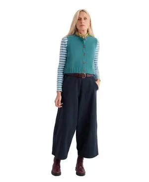 SEASALT CORNWALL Derwenn Button-down Merino Knit Vest - Estuary