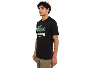 Lacoste Printed Cotton T-shirt T Shirt - Black