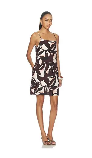 Sanctuary Hideaway Linen Tie Strap Dress In Brown