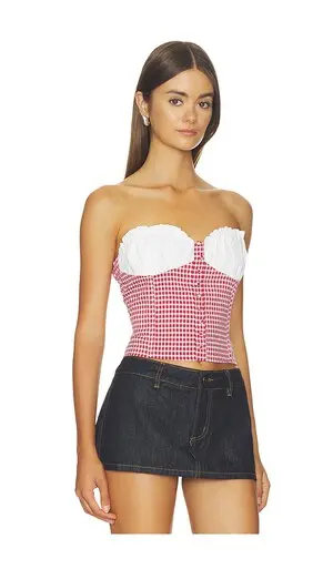 BY.DYLN Sunniva Corset Top In Red
