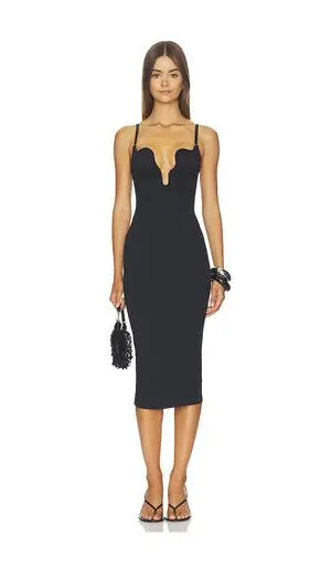 FLEUR DU MAL Le Stretch Micro U-plunge Midi Dress