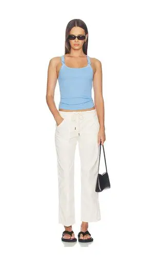 RE/DONE Knotted Ribbed Tank In Blue