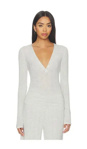 NEGATIVE UNDERWEAR Whipped Henley Top - Cloud