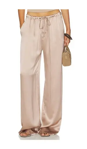 Sablyn Silk Gemma Pull On Straight Leg Pant In Beige