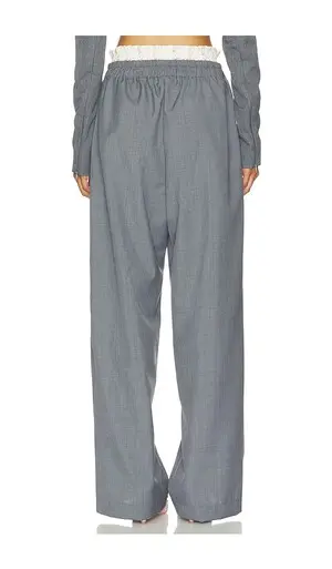 MILKWHITE Double Waistband Floral Pant