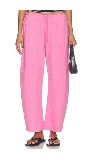 PISTOLA Theo Drawstring Poplin Pant In Pink