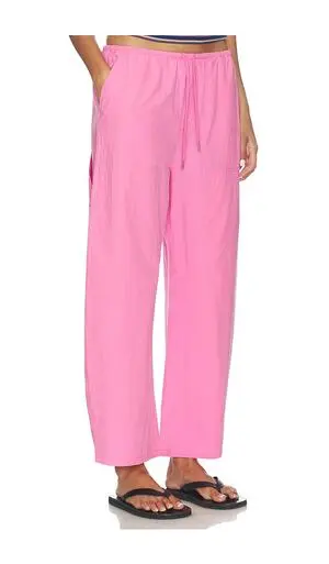 PISTOLA Theo Drawstring Poplin Pant In Pink