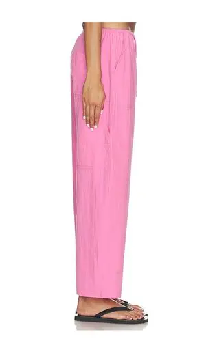 PISTOLA Theo Drawstring Poplin Pant In Pink