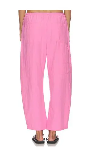 PISTOLA Theo Drawstring Poplin Pant In Pink
