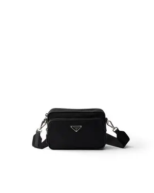 Prada Re-nylon And Saffiano Leather Shoulder Bag - Black