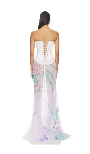 Retrofete Alinea Sequin Embellished Strapless Maxi Dress
