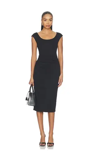 Spanx Smoothing Jersey Cap Sleeve Scoop Dress - Black