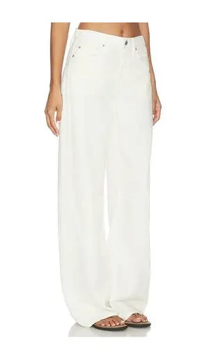 PISTOLA Sydney High Rise Bowed Wide Jeans - White