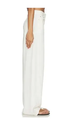 PISTOLA Sydney High Rise Bowed Wide Jeans - White