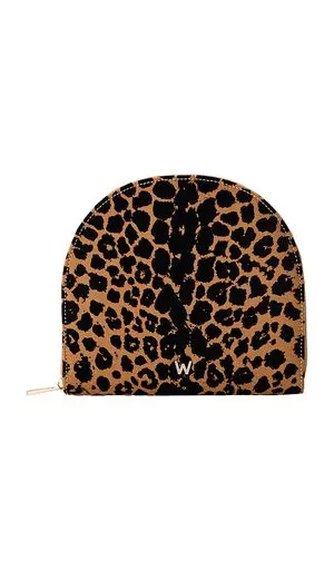 Wolf Savanna Print Travel Portfolio With Gold Hardware - Brown