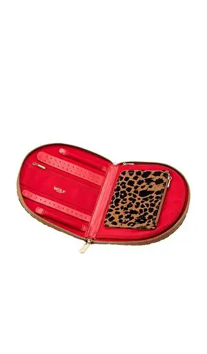 Wolf Savanna Print Travel Portfolio With Gold Hardware