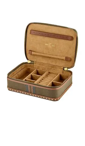 Wolf Ida Travel Zip Jewelry Case With Handle - Brown