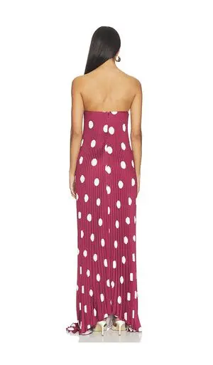 L'IDEE Pleated Maxi Gown - Wine