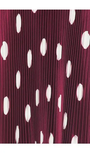 L'IDEE Pleated Maxi Gown - Wine