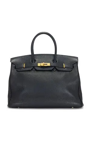 FWRD RENEW Hermes Togo Birkin 35 Retourne Handbag - Black