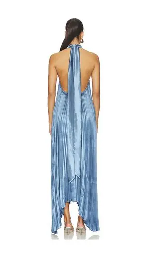 L'IDEE Pleated Halterneck Gown