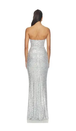 NOOKIE Dante Sequin Embellished Maxi Dress - Grey