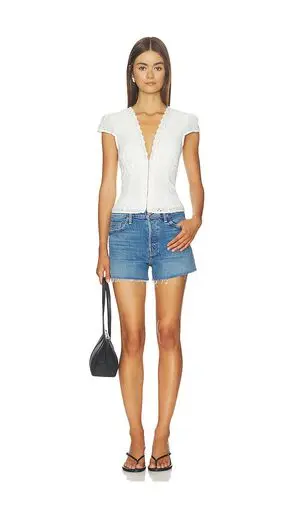 MORE TO COME Divya Eyelet Detail Top
