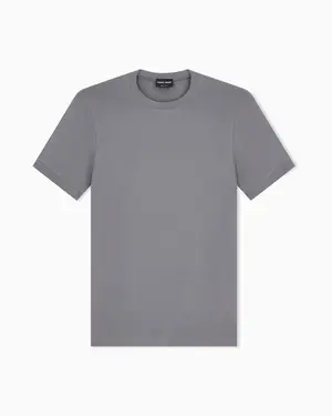 Giorgio Armani Crew-neck T-shirt In Stretch Viscose Jersey - Grey